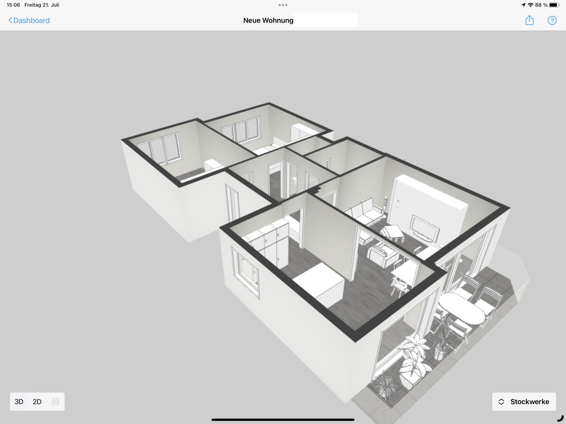 Wohnungsmöblierung planen mit magicplan
